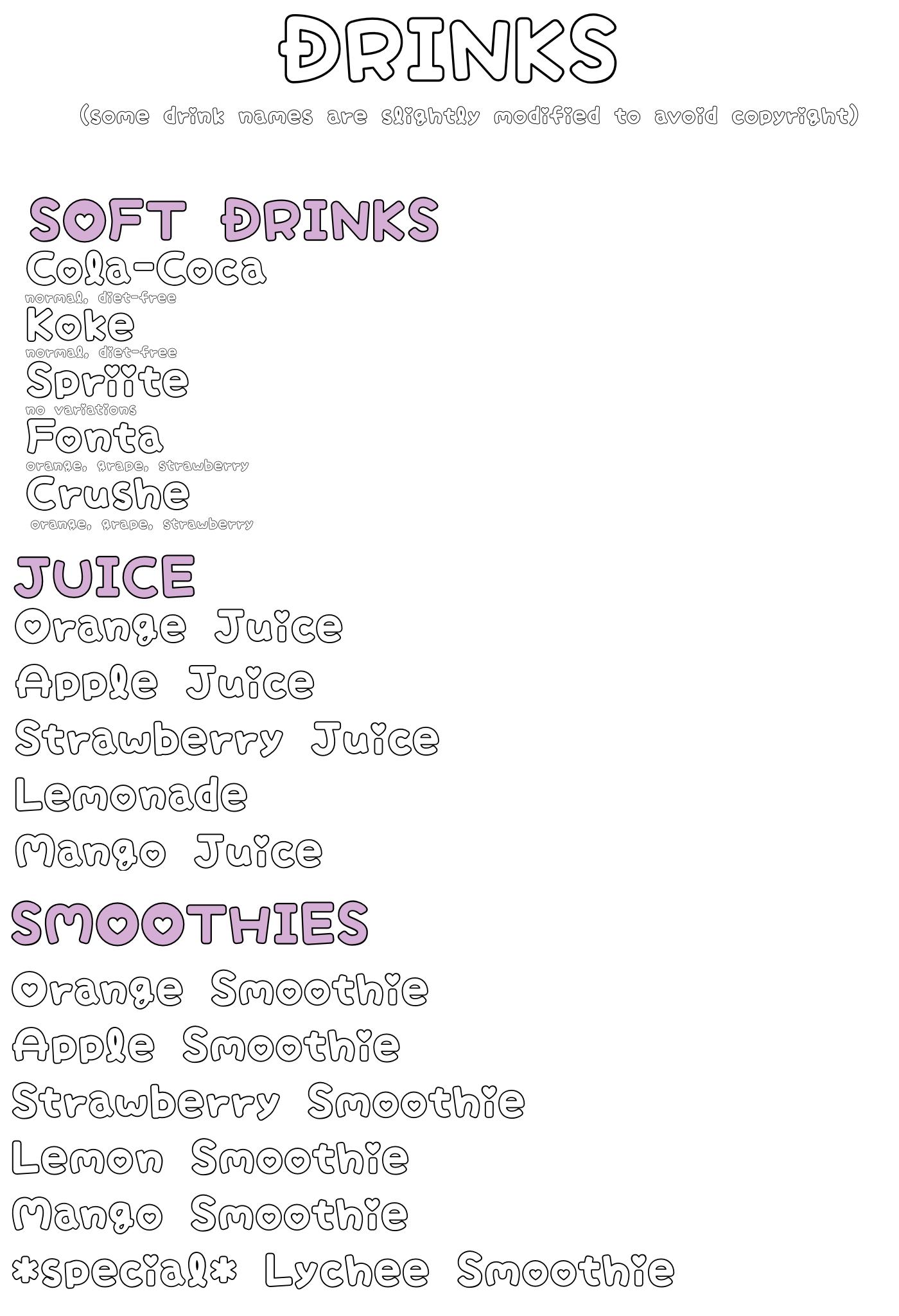 Starlight Cafe 2 : Starlight Cafe Official Menu - ibisPaint