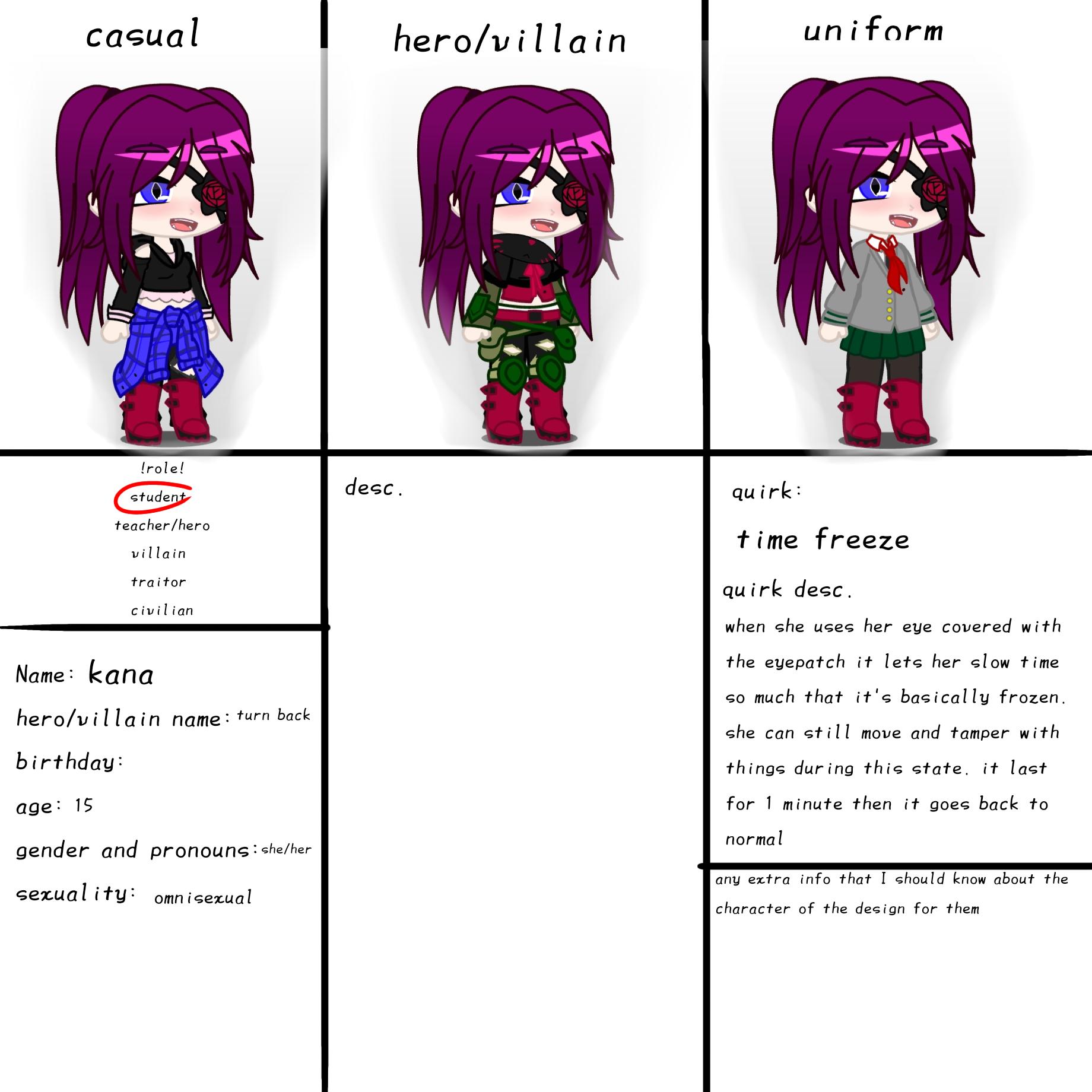 Mha the dark side 💕 Episode 2 Character sheets - ibisPaint