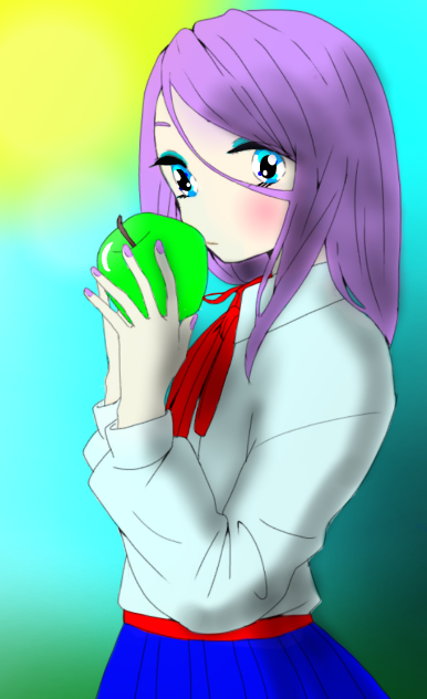 the girl and the apple - ibisPaint