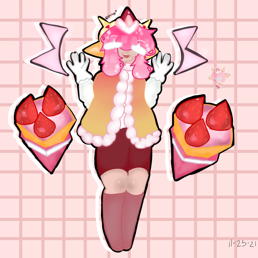 strawberry crepe cookie - ibisPaint