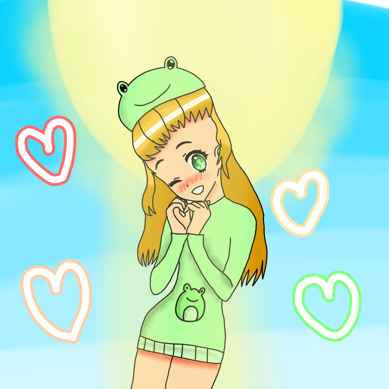 kawaii frog girl - ibisPaint