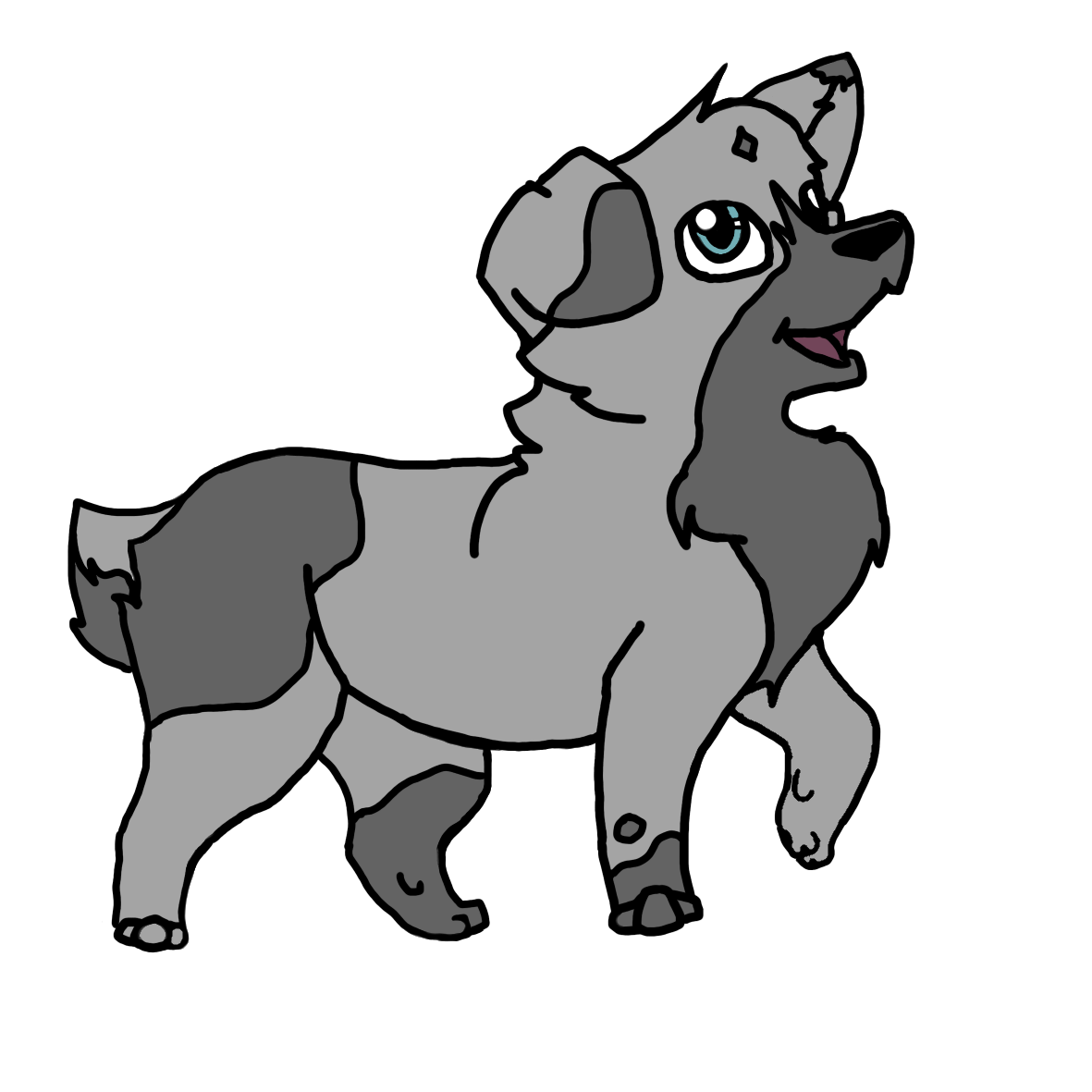 Gray dog - ibisPaint