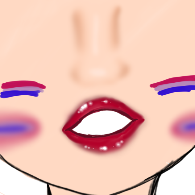 Bisexual make up on cheeks - ibisPaint