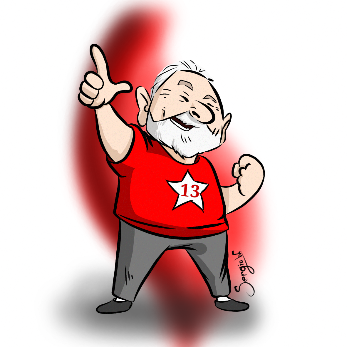 caricatura Lula - ibisPaint