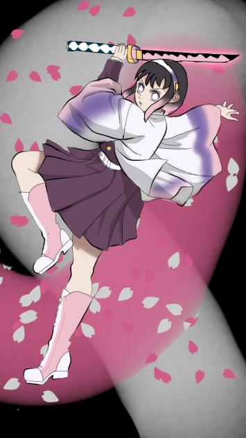 Ayaka Akari using flower breathing - ibisPaint