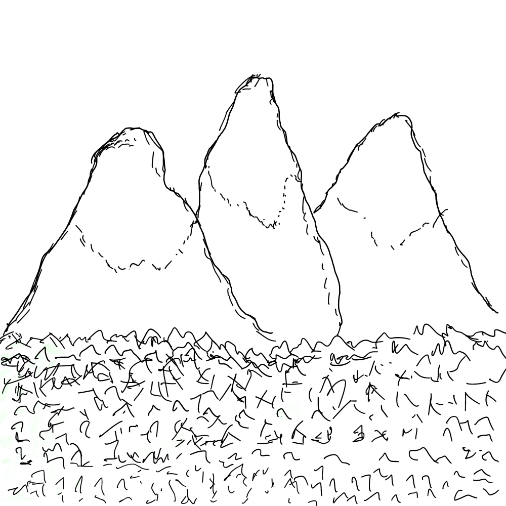 The three mountains (unfinished version) - ibisPaint
