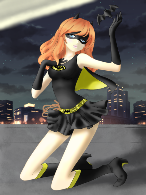 Batgirl under The Bat Signal - ibisPaint