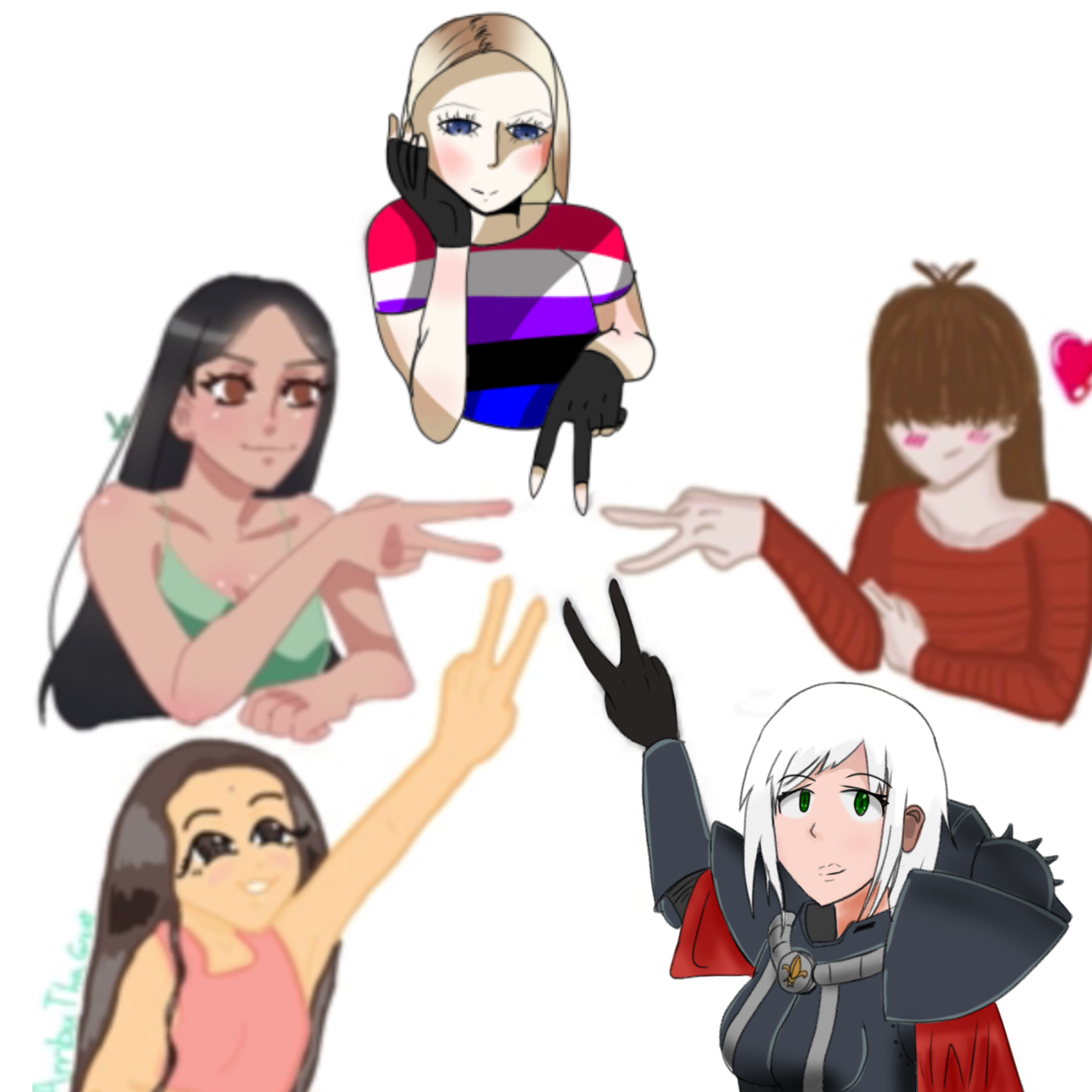 Peace sign collab - ibisPaint