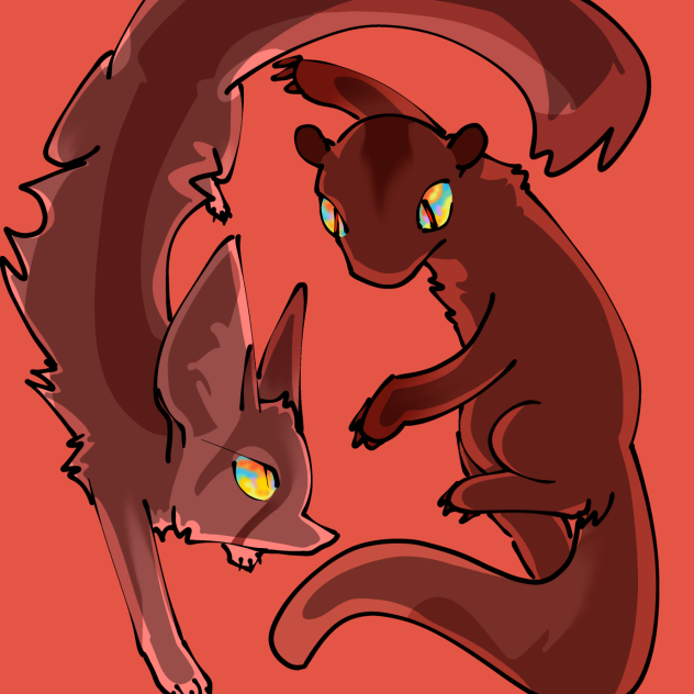 Fennec fox and kinkajou - ibisPaint