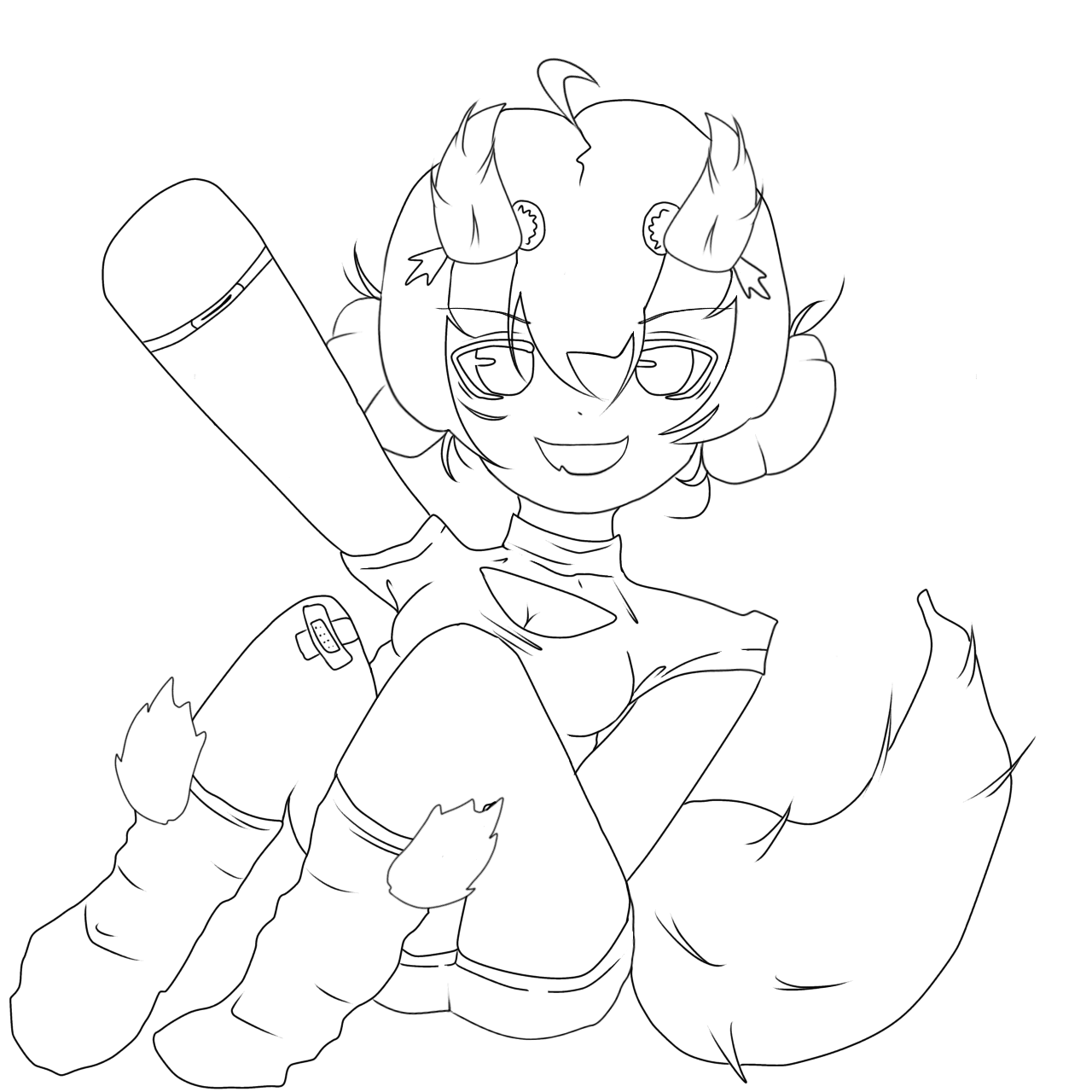 Dragonfruit chibi lineart - ibisPaint