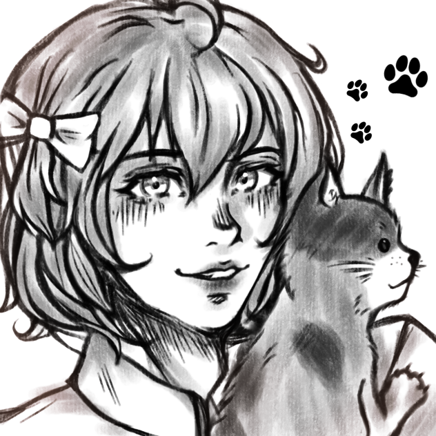 just sayori holding a cat - ibisPaint