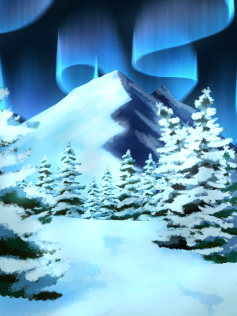 forest in winter - ibisPaint