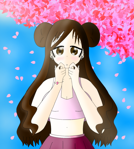 Akemi sous le sakura - ibisPaint