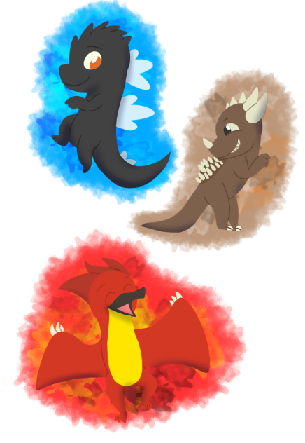 Godzilla Anguirus and Rodan - ibisPaint