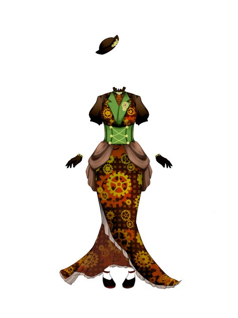 IBM3630 steampunk inspired dress b3 - ibisPaint