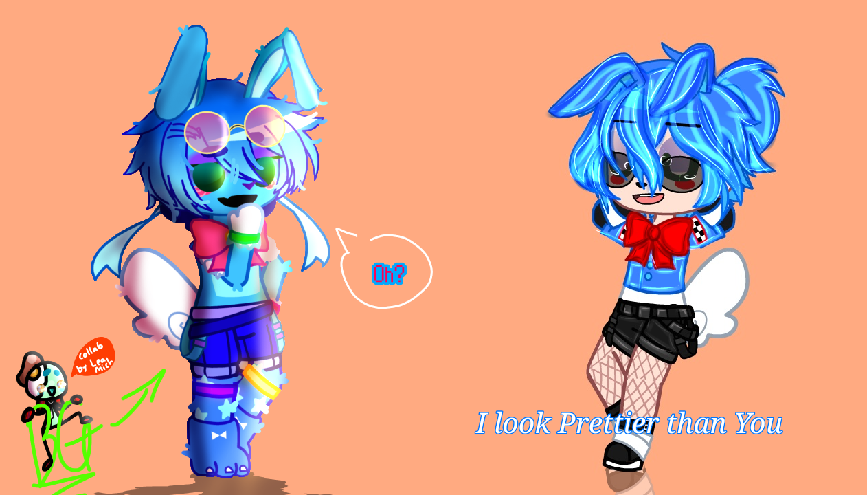 Tow bonnie collar with Leamich - ibisPaint