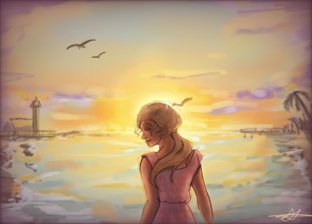at sunset - ibisPaint