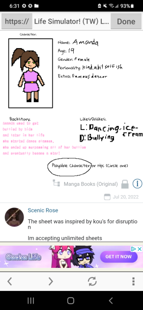 Life simulator character - ibisPaint