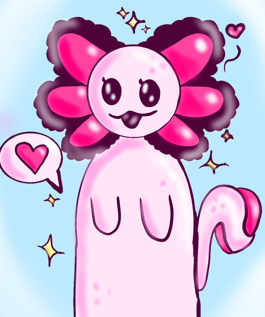 Blossom the axolotl - ibisPaint