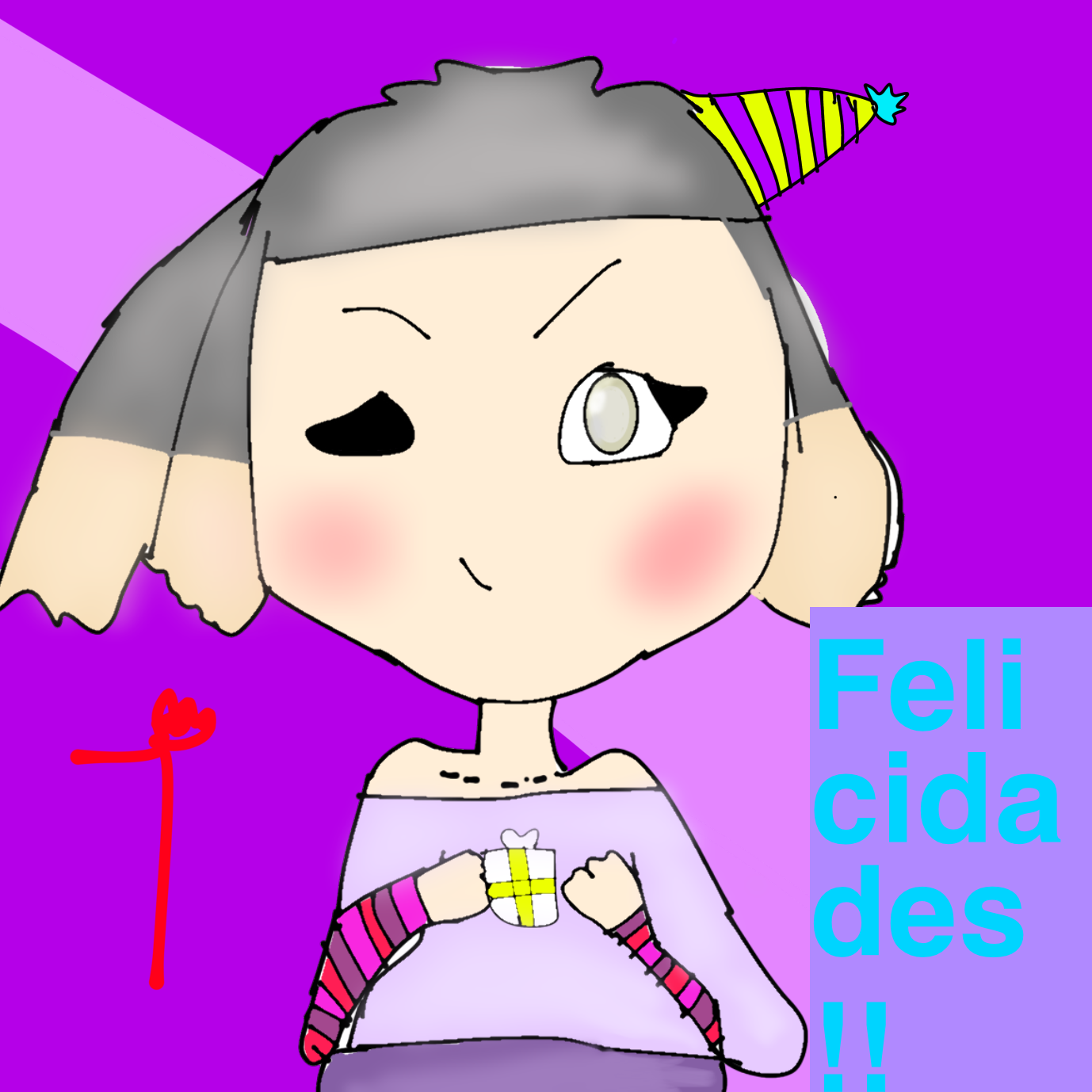 Feliz cumpleaños a la gata de...., - ibisPaint