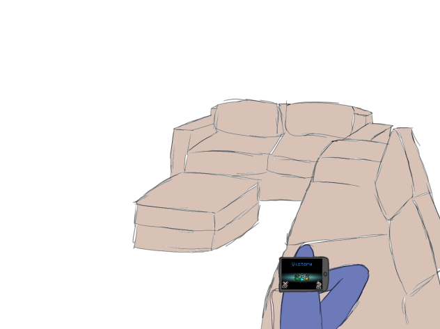 Playing among us on my drawn couch lol - ibisPaint