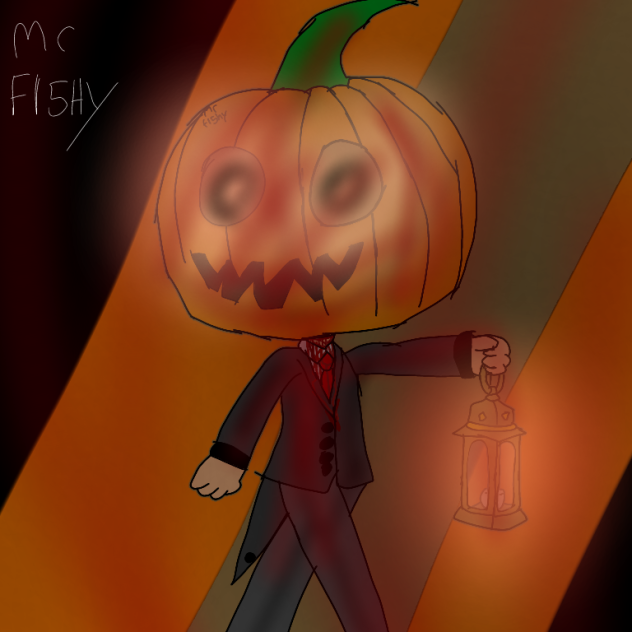 Mr. F15hy with a pumpkin head - ibisPaint