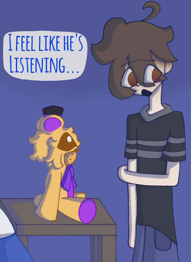 C.C talking to the Fredbear plush - ibisPaint
