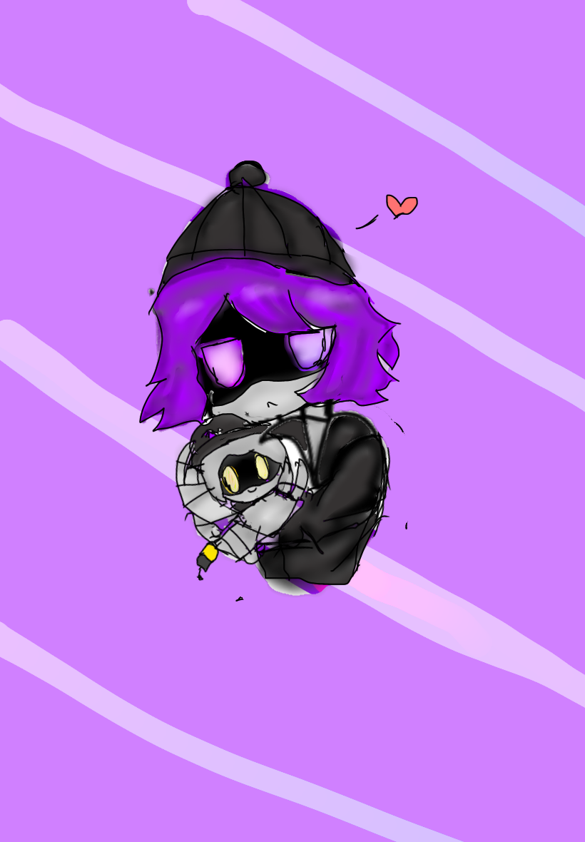 Uzi hugging the N plushie - ibisPaint