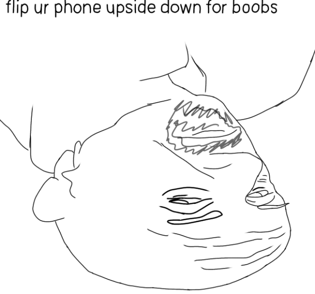 flip ur phone upside down for boobs - ibisPaint