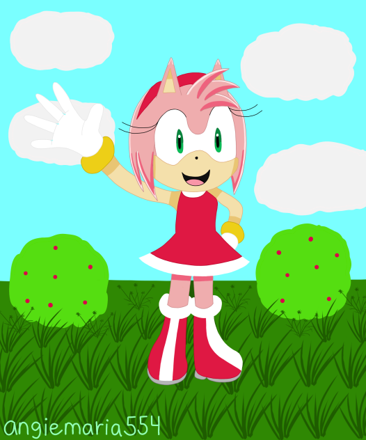 Amy Rose Waves Hello! - ibisPaint