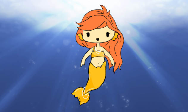 Orange Mermaid - ibisPaint
