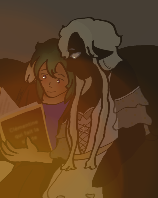 Reading by the Firelight - ibisPaint