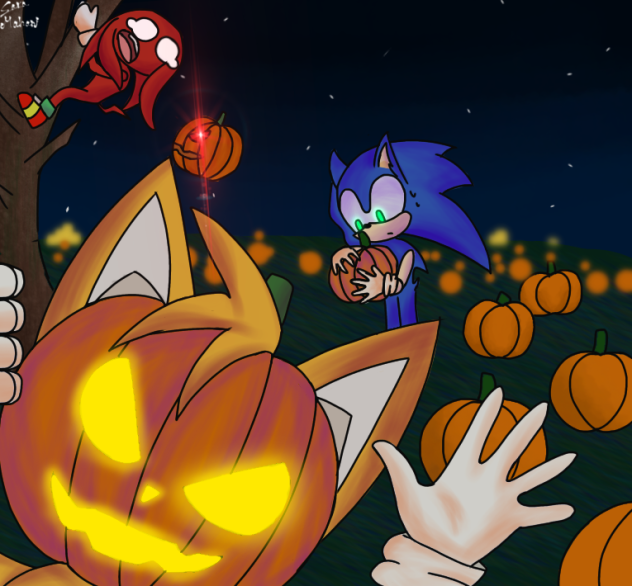 Team sonic at a pumpkin patch!👍 - ibisPaint