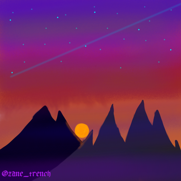mountain sunset - ibisPaint