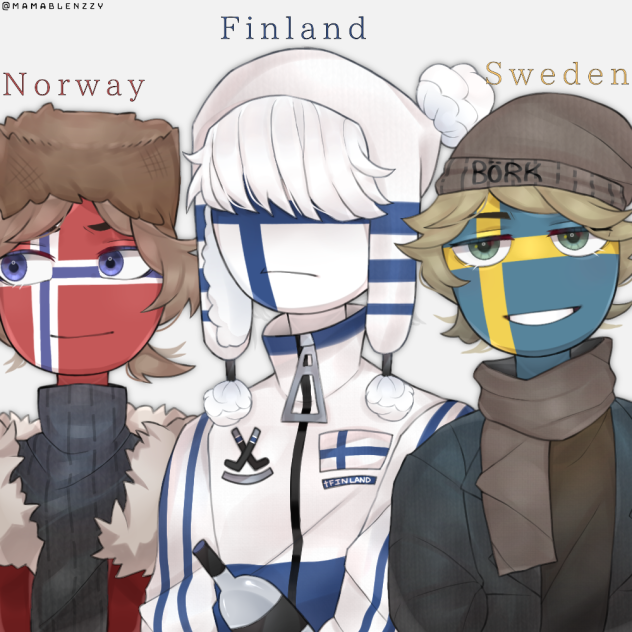 NorFinSwed 🇳🇴🇫🇮🇸🇪 - Countryhumans - ibisPaint