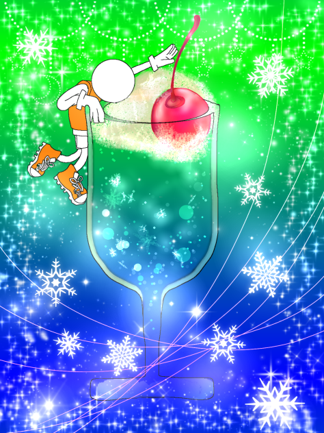 melon soda float＆light bulb - ibisPaint
