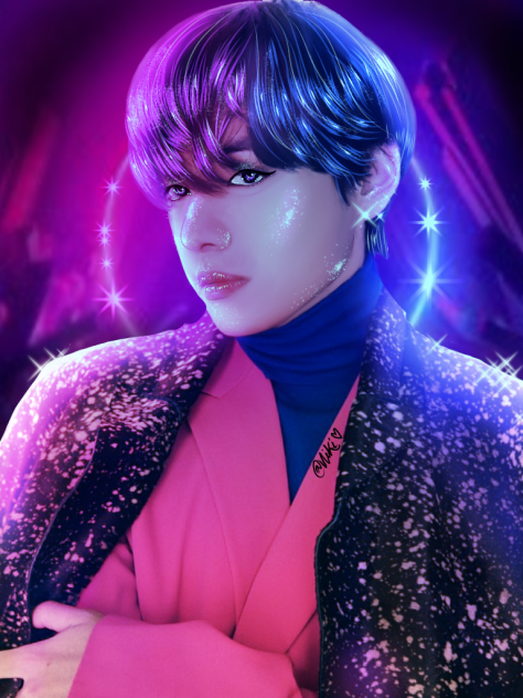 kim Taehyung neon edit💜 - ibisPaint