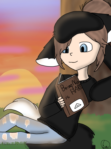 Reading book ;v - ibisPaint