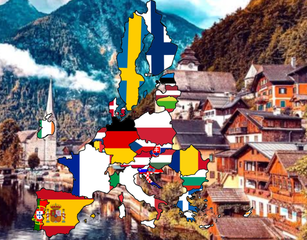 european union flag map - ibisPaint