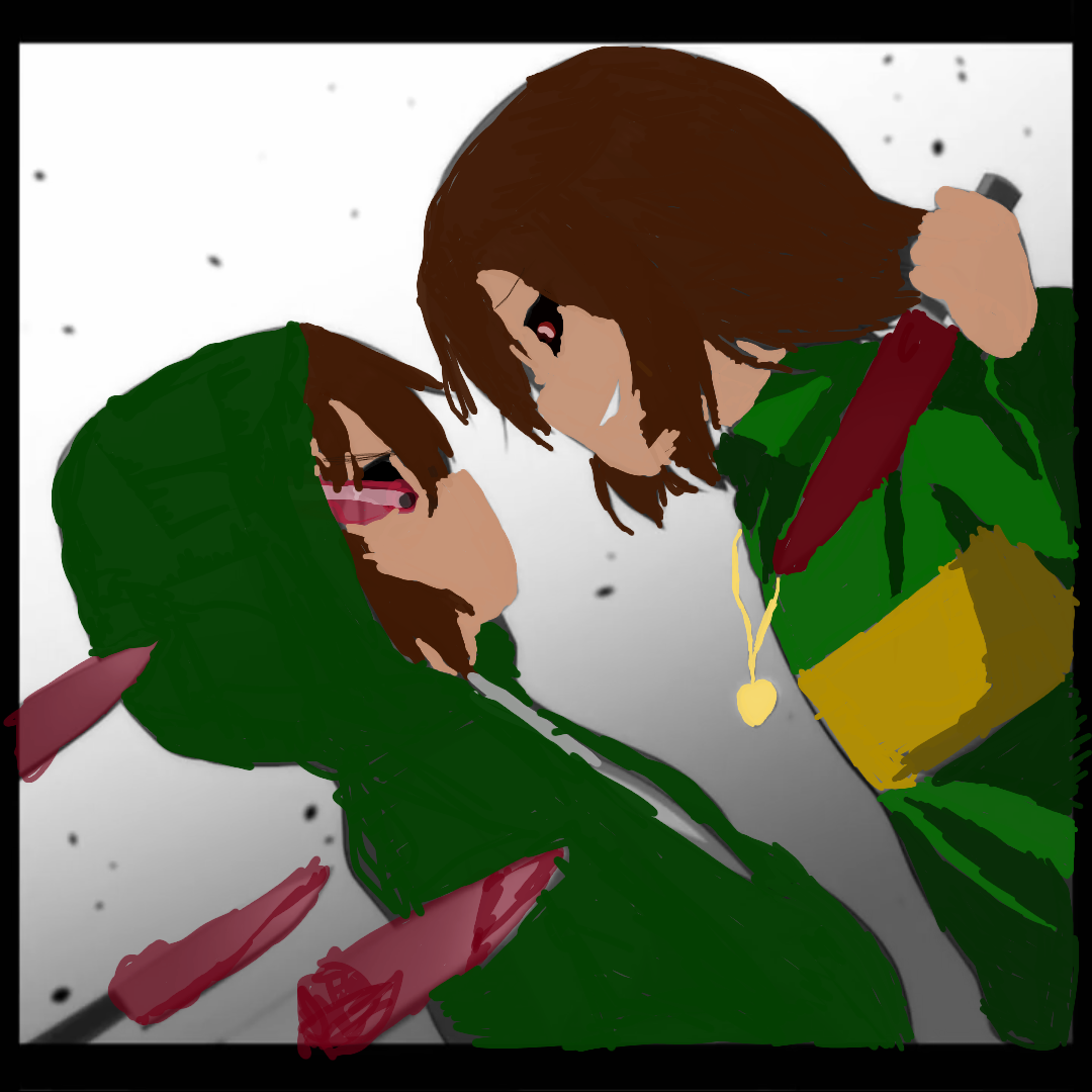 storyshift chara vs undertale chara - ibisPaint