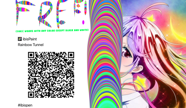 Use this rainbow Tunnel brush for free!! - ibisPaint