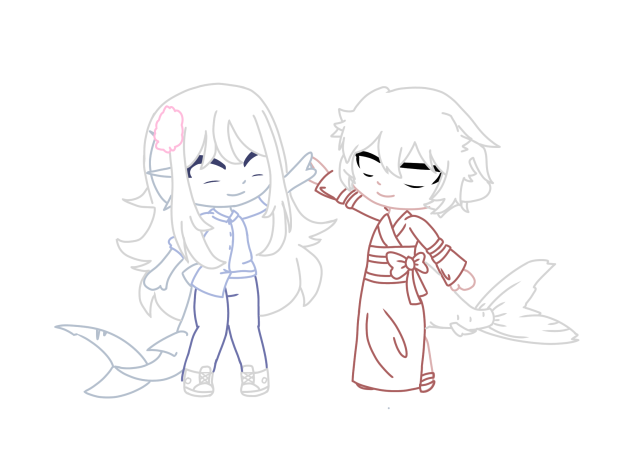 Random Fish Ship Lineart - ibisPaint