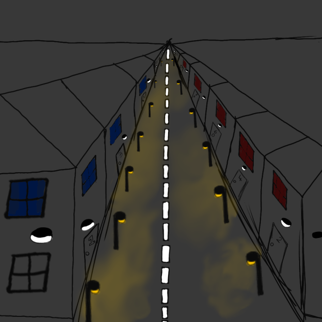 Street at night time - ibisPaint