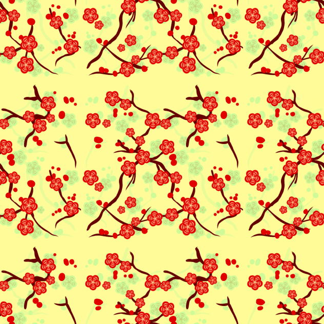 Chinese cloth pattern 2 yellow seamless - ibisPaint