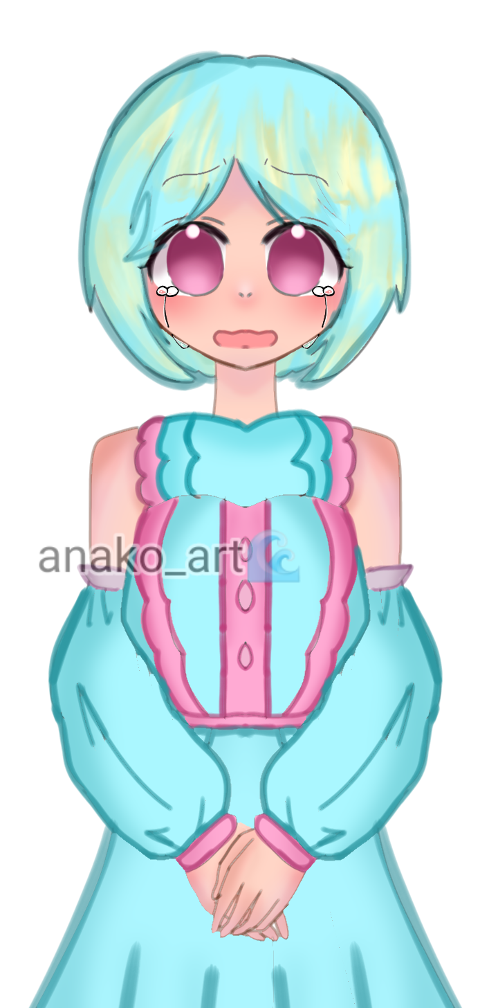 vẽ bằng màu hồng và xanh lá - ibisPaint