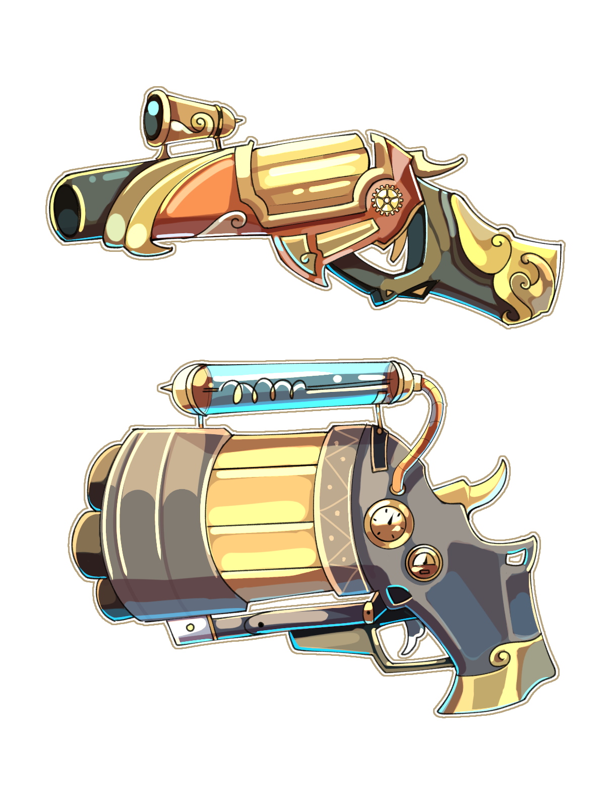 Steampunk gun stickers - ibisPaint