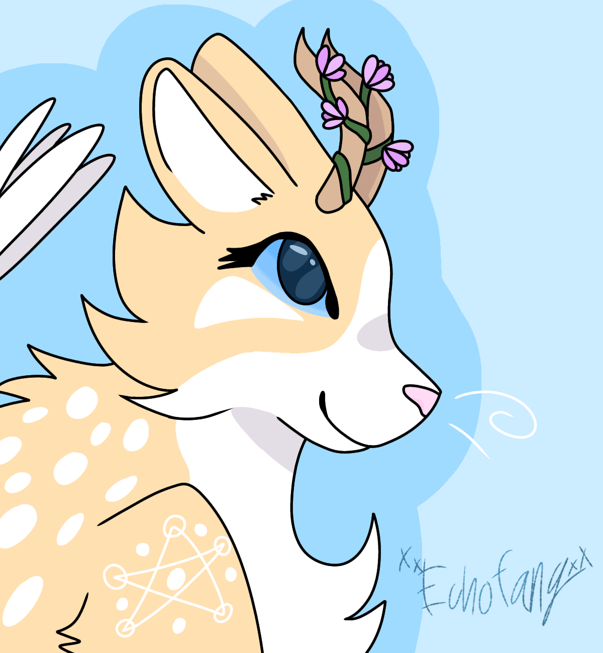 Winged dog deer thing REDRAW!! - ibisPaint