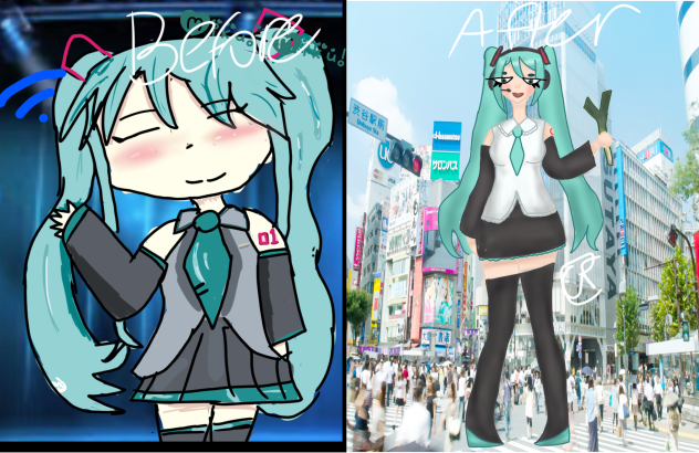 Before and after Miku - ibisPaint