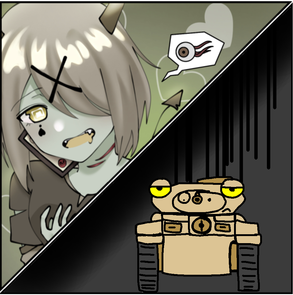 the zombie loses, he is tank - ibisPaint