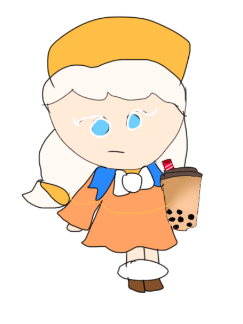 Just cream puff cookie drinking boba - ibisPaint